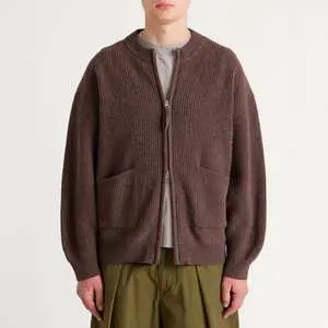 FRIZMWORKS Wool Deck Zip Cardigan - Choco Brown