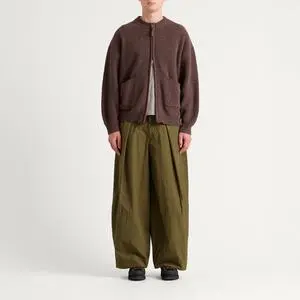FRIZMWORKS Wool Deck Zip Cardigan - Choco Brown