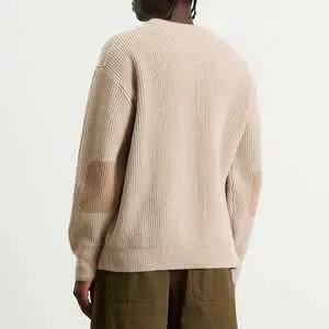 FRIZMWORKS Patch Round Knit Jumper - Oatmeal