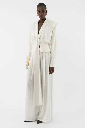 Arakii Pleated Silk Pants - Off-white
