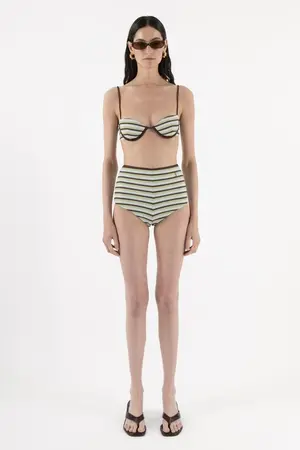 Arakii Wired Bikini Top - Green Stripe