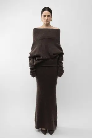 Arakii Maxi Cloud Skirt - Dark Brown