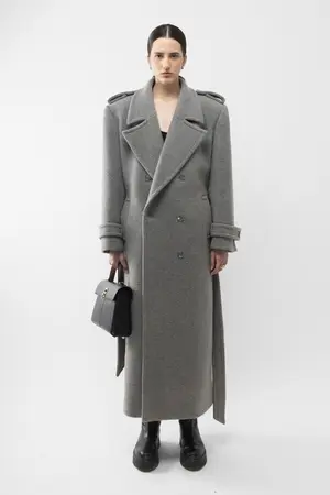 Arakii Signature Wool Coat - Grey