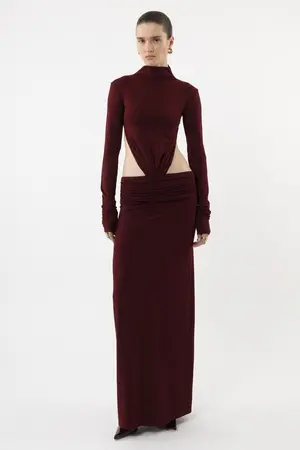 Arakii Jersey Maxi Dress - Burgundy