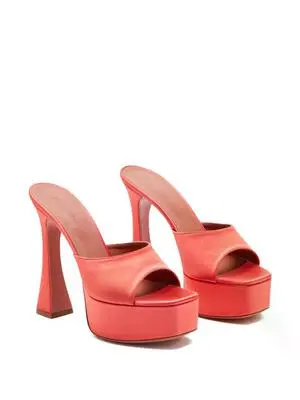Amina Muaddi 140mm Satin Platform Sandals