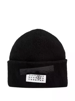 MAISON MARGIELA Number-patch Beanie - Black