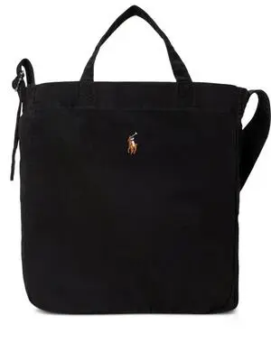 Polo Ralph Lauren Logo-embroidered Cotton Tote Bag - Black