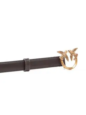 Pinko Bird-buckle Leather Belt - Brown