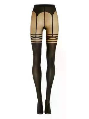 Wolford Suspender Patterned Tights - Neutrals