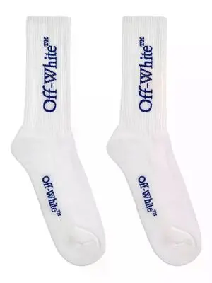 Off-White Logo-embroidered Socks - White