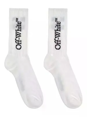 Off-White Logo-embroidered Crew Socks - White