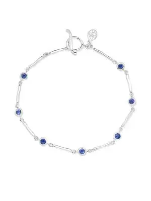 DOWER & HALL Sapphire Dewdrops Link Bracelet - Silver