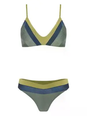 LYGIA & NANNY Joaquina Colour-block Bikini Set - Green