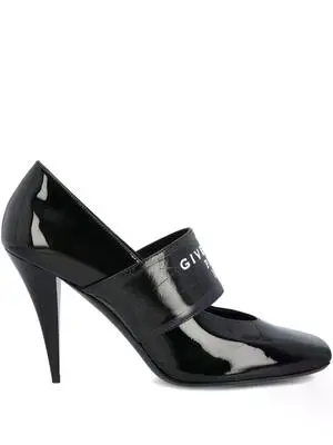 Givenchy Sliced Square Tape Patent Leather Pumps
