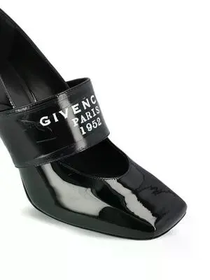 Givenchy Sliced Square Tape Patent Leather Pumps