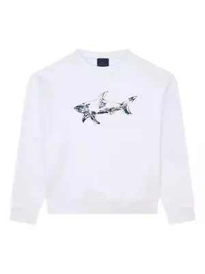 Paul & Shark Shark-print Fleece Sweatshirt - White