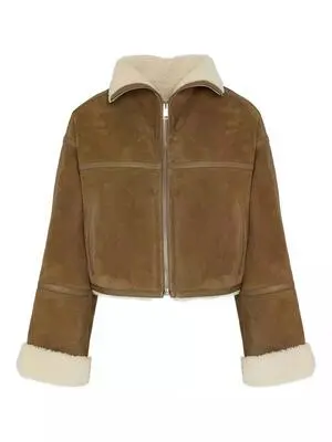 YVES SALOMON Shearling-trimmed Suede Jacket