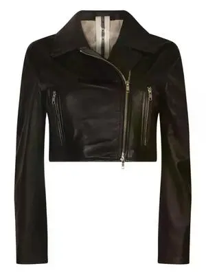 SWORD 6644 Cropped Leather Jacket