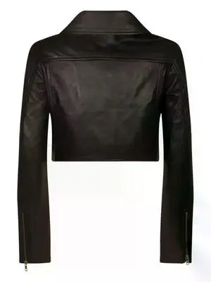 SWORD 6644 Cropped Leather Jacket
