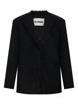 JIL SANDER Fringed Lapel Wool Jacket