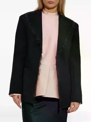 JIL SANDER Fringed Lapel Wool Jacket