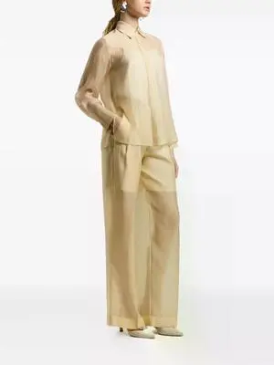Peserico Sheer Panel Collared Shirt