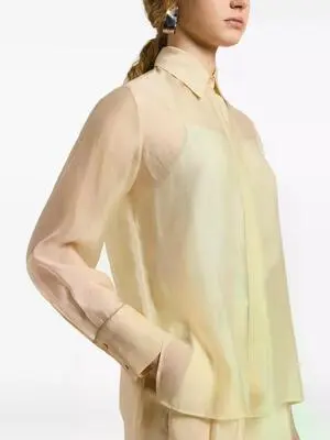 Peserico Sheer Panel Collared Shirt