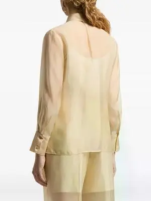 Peserico Sheer Panel Collared Shirt