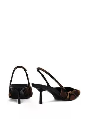 LE SILLA 70mm Amelia Leopard Print Slingback Pumps - Brown