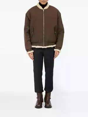 MAISON MARGIELA Shearling-lining Bomber Jacket - Brown