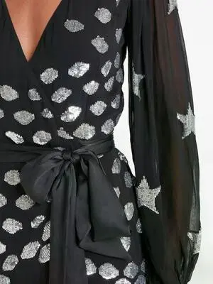 TEMPERLEY LONDON Etoile Sequin-star Wrap Dress