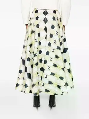 GEMY MAALOUF Geometric-print Pleated Skirt