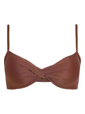 LYGIA & NANNY Twist-front Bikini Top - Brown