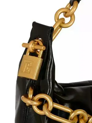 Balmain Padlock Chain Shoulder Bag - Black