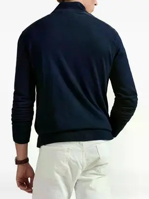 Polo Ralph Lauren High-neck Zip-up Cardigan - Blue
