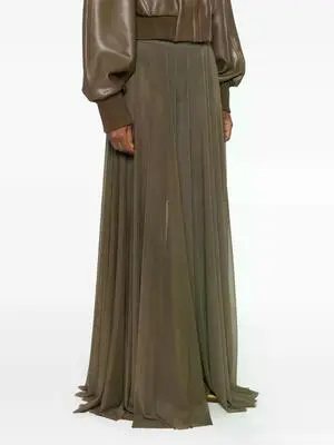 Norma Kamali Pleated Mesh Long Skirt