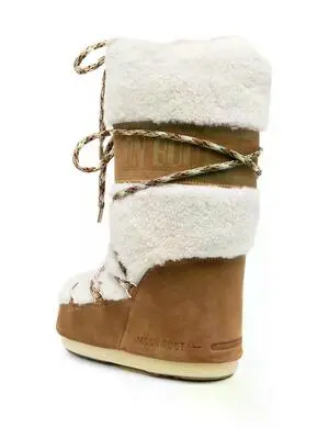 Moon Boot Shearling-panelled Lace-up Boots - Neutrals