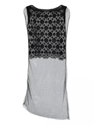 GEMY MAALOUF Geometric Pattern Mesh Top