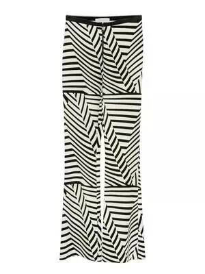 GEMY MAALOUF Stripe-pattern Trousers - Black