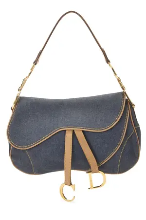 Dior Denim Double Saddle Bag