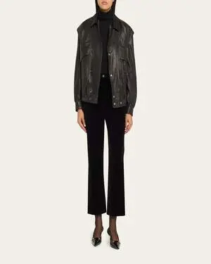 Saint Laurent Velvet Flare Trousers