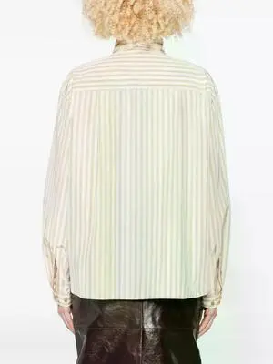 FORTE_FORTE Striped Tie-neck Shirt