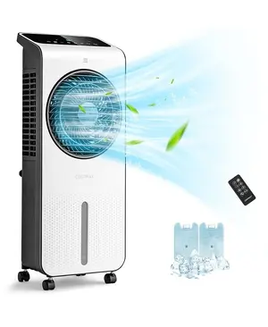 COSTWAY Evaporative Air Cooler 3-in-1 Portable Swamp Cooling Fan With 12h Timer Remote - White