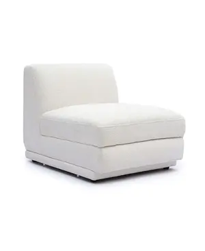TOV FURNITURE Perry Chenille Modular Armless Chair - Cream