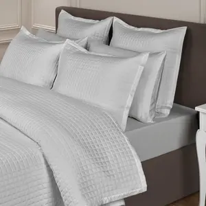 AMALIA HOME COLLECTION Vita Quilted Sateen Standard Sham - Grey