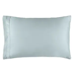 AMALIA HOME COLLECTION Luiz Embroidered Sateen Standard Pillowcase, Pair - Mist Blue