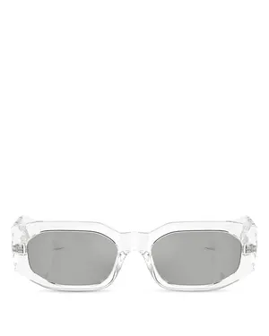 Versace Oval Sunglasses, 55mm - Transparent