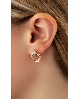 ALBERTO AMATI 14k White And Yellow Doorknocker Drop Earrings