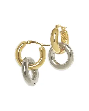 ALBERTO AMATI 14k White And Yellow Gold Chain Link Drop Earrings - White/gold