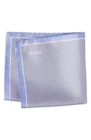 Eton Geo Silk Pocket Square Light Purple